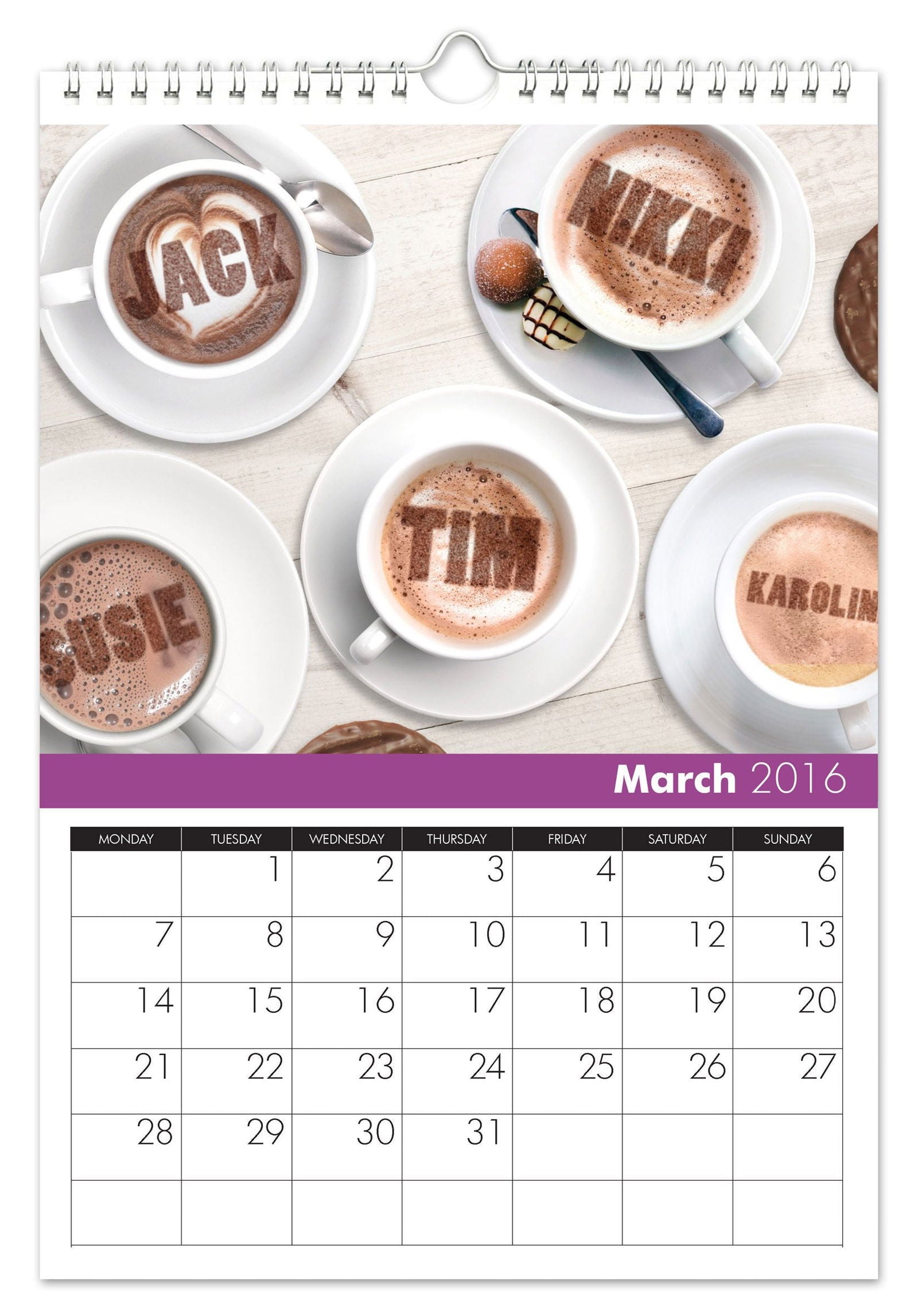 Buy Personalised 2026 Family & Friends Calendar, For 2 To 6 People, In ...
