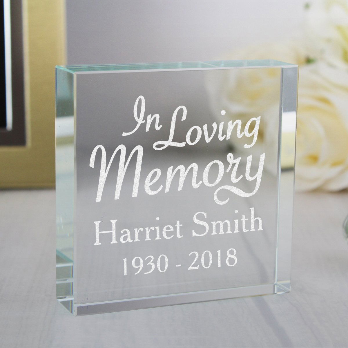 Personalised "In Loving Memory" Large Crystal Token - Personalised ...
