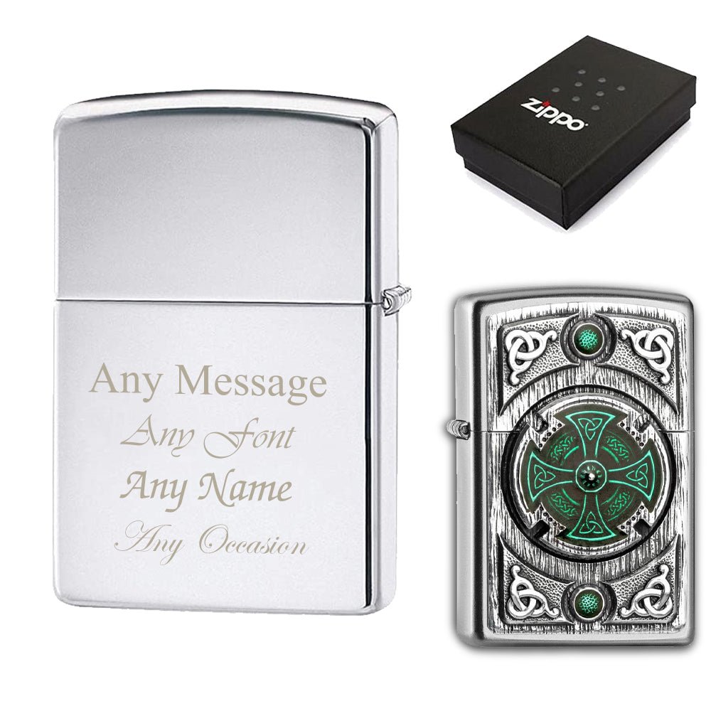 Buy Engraved Celtic Green Cross Official Zippo Windproof Lighter from £ ...