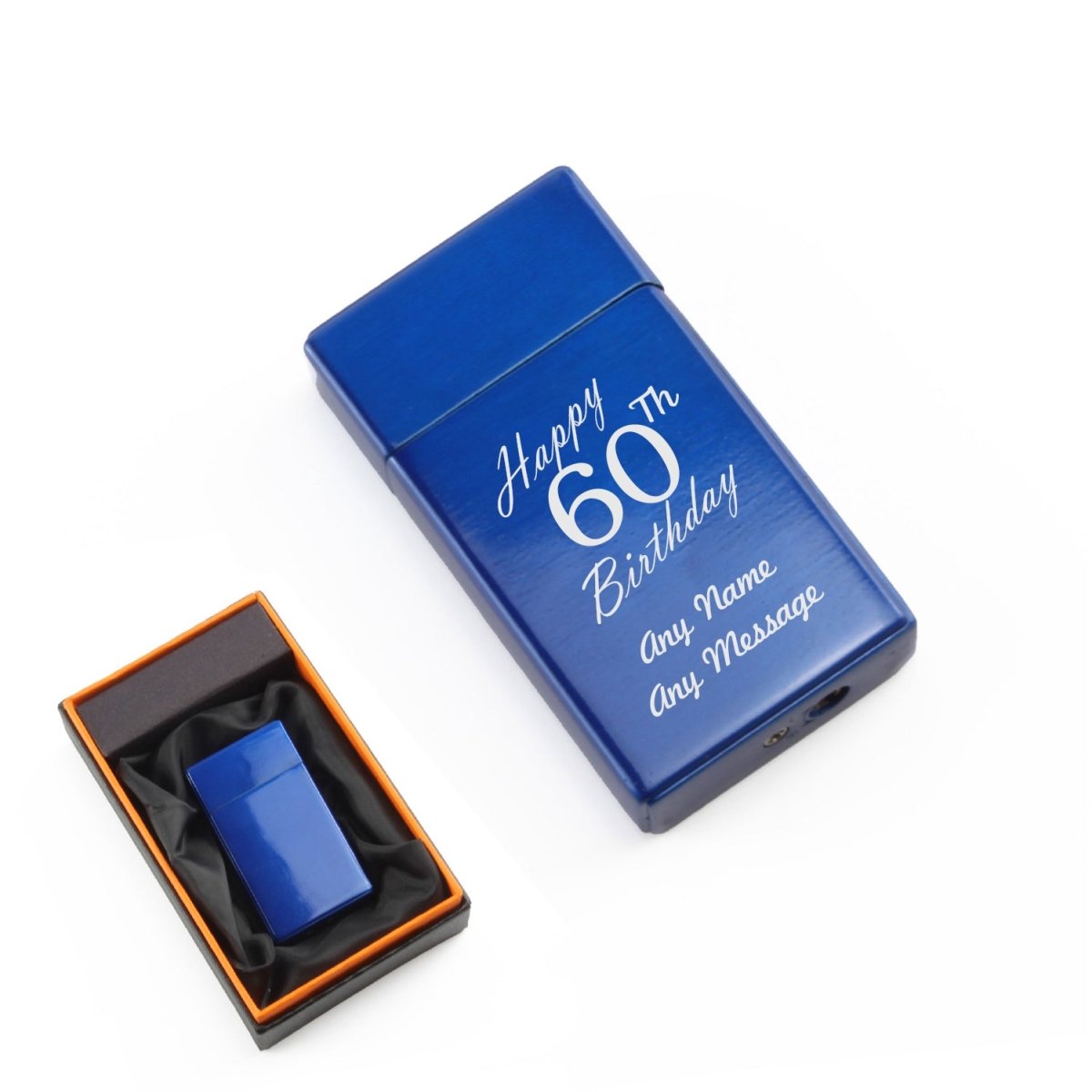 Buy Engraved Jet Gas Lighter Blue Happy 60th Birthday Gift Boxed from £ ...