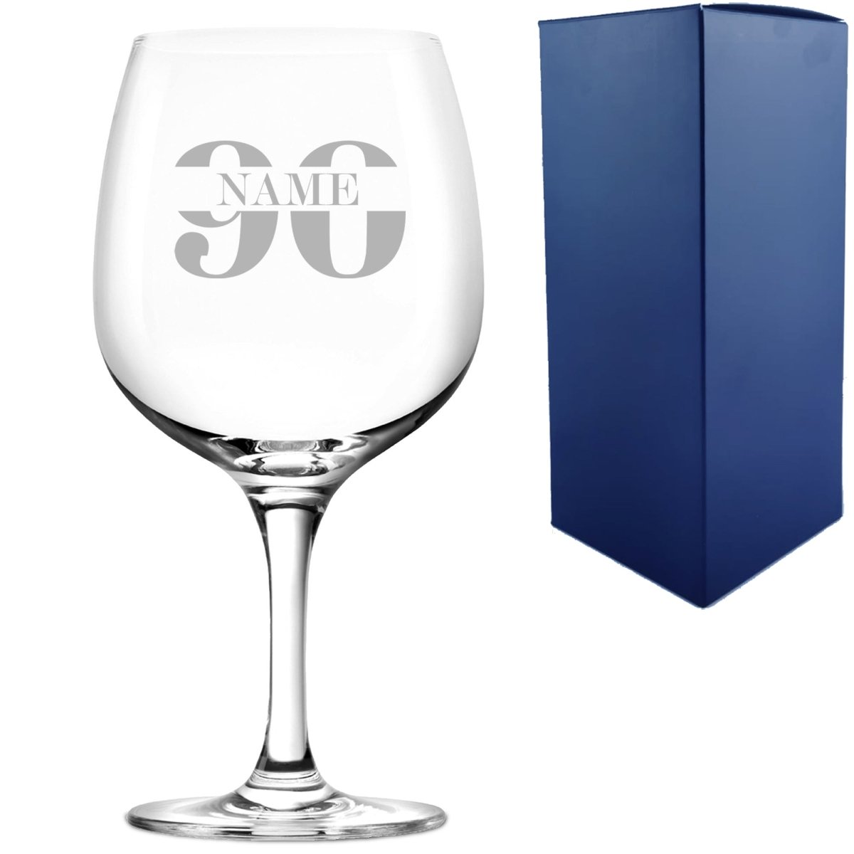 Engraved Spanish Gin Copa Balloon Cocktail Glass with Name in 90 Design ...