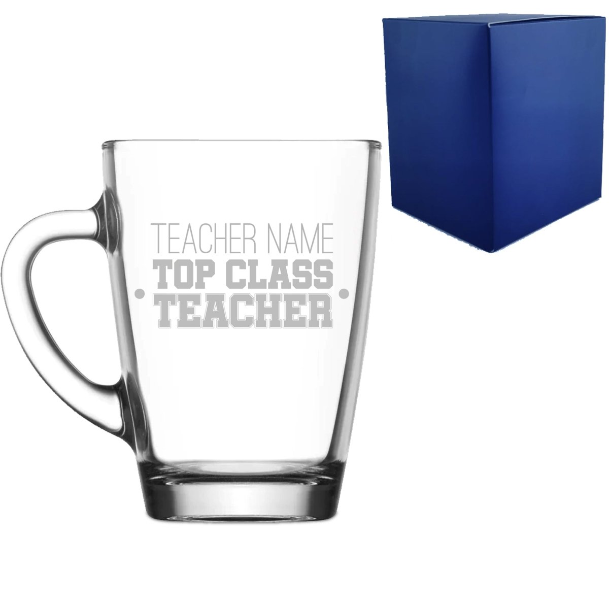 Engraved Teacher Gift Glass Mug with Top Class Teacher Design - – Gifts ...