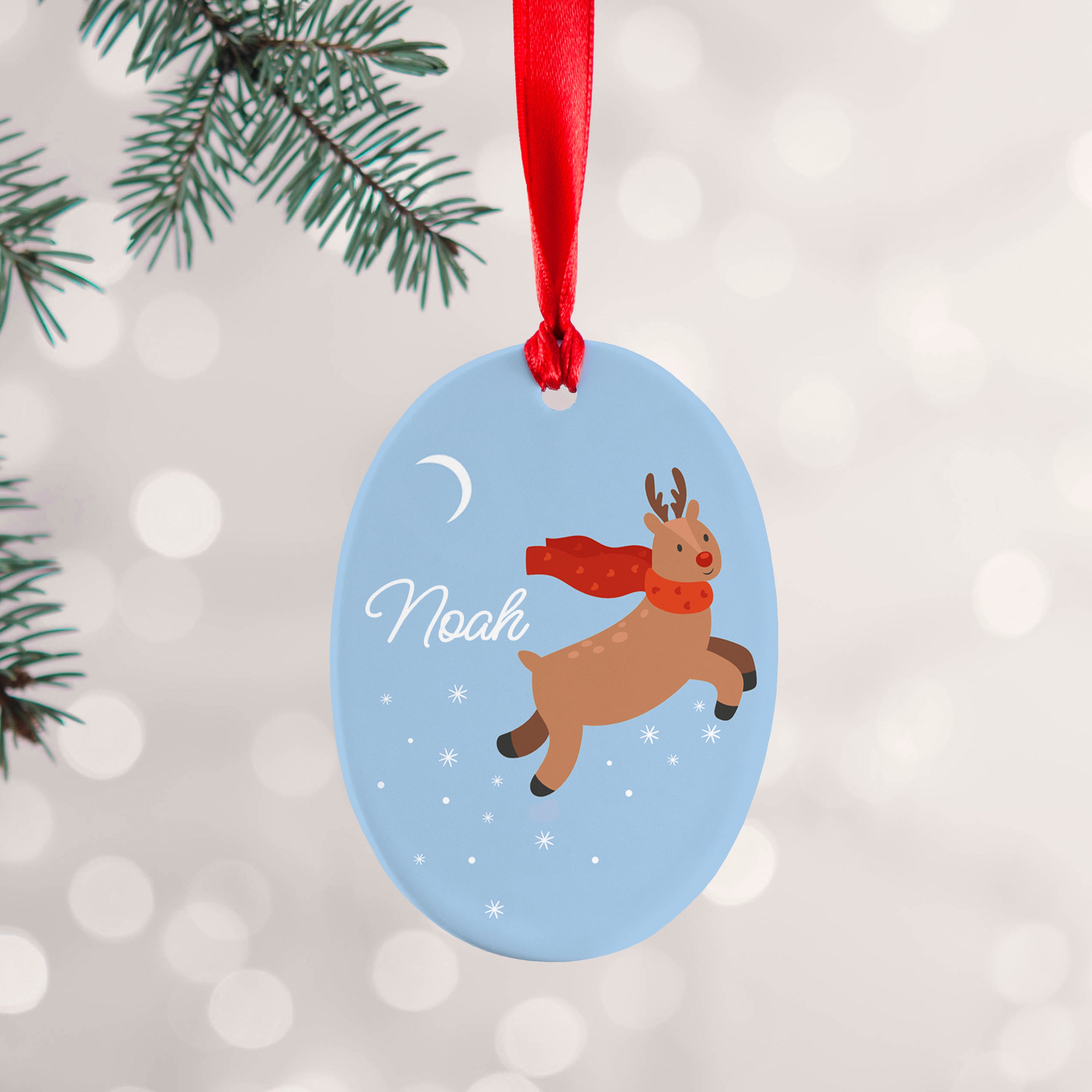 Buy Personalised Personalised Flying Rudolph Christmas Decoration from ...