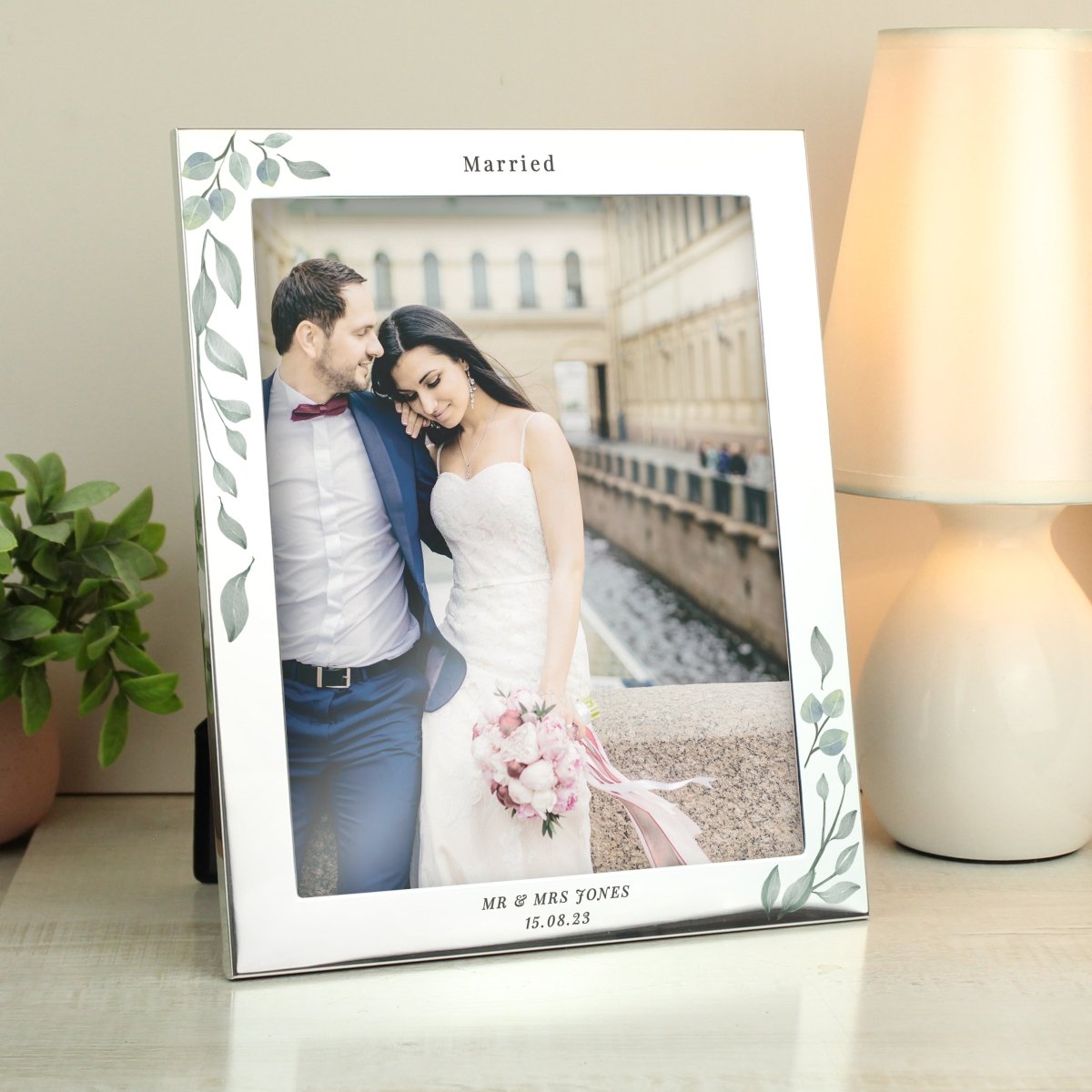 Personalised Botanical 10x8 Inch Silver Photo Frame - Personalised ...