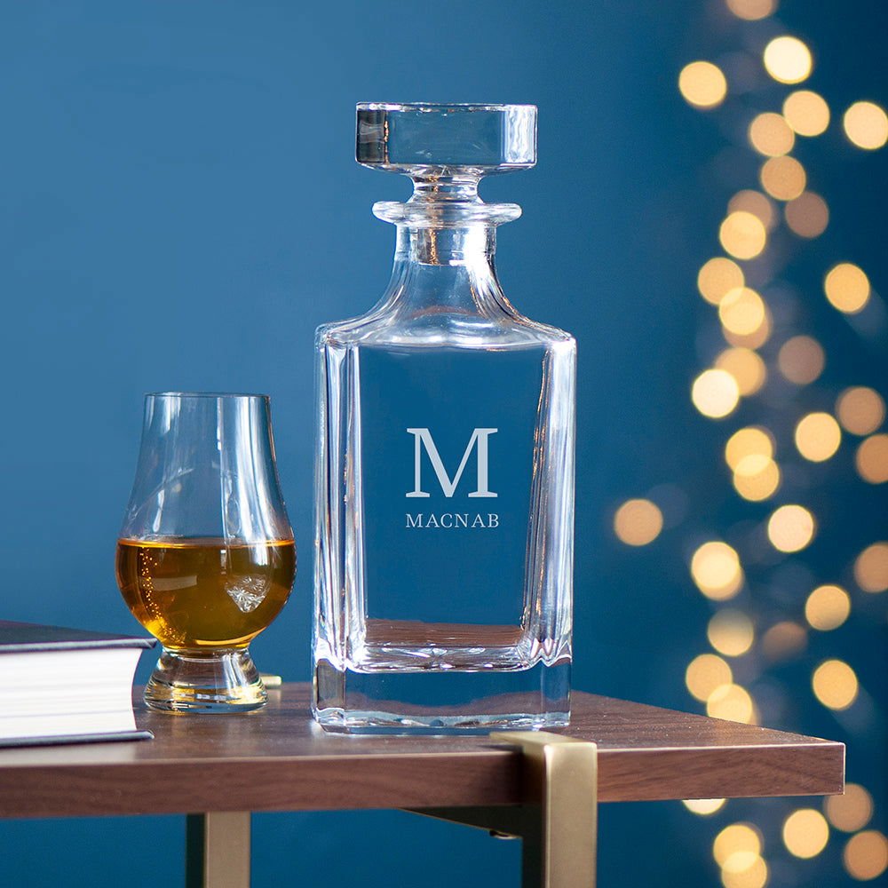 Personalised Classic Monogram Square Decanter - Personalised Decanters ...