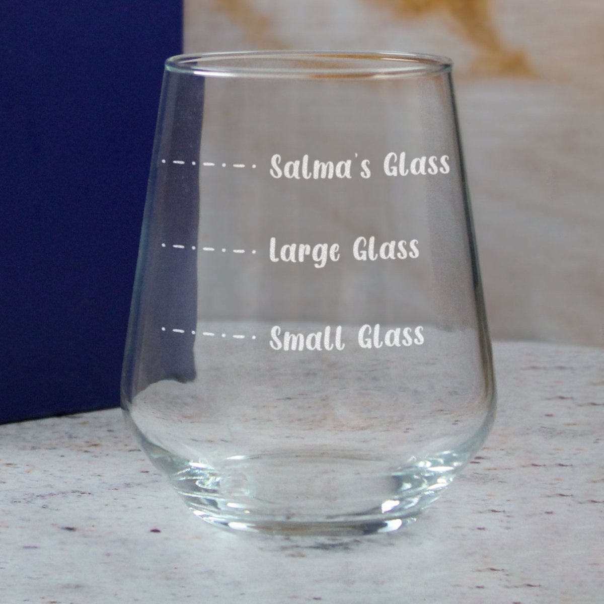 Buy Personalised Engraved Stemless Allegra Wine Glass with Name's Glass ...