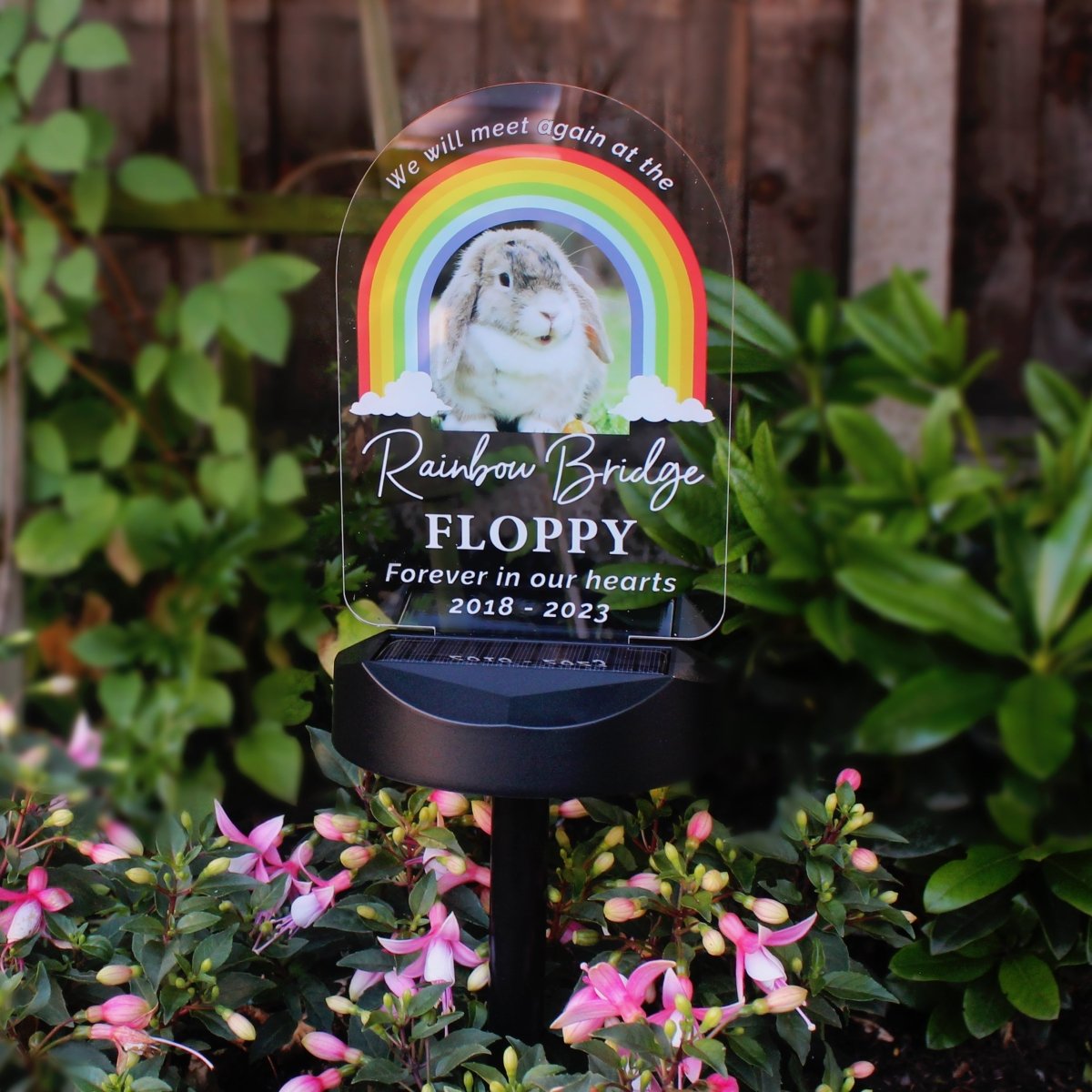 Buy Personalised Rainbow Bridge Pet Memorial Outdoor Solar Light from £ ...