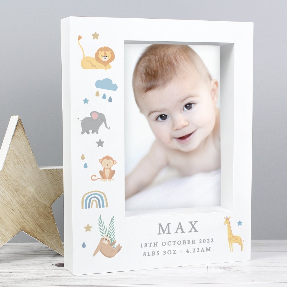 Buy Personalised Safari Animals 5x7 Inch Box Photo Frame from £11.49 ...