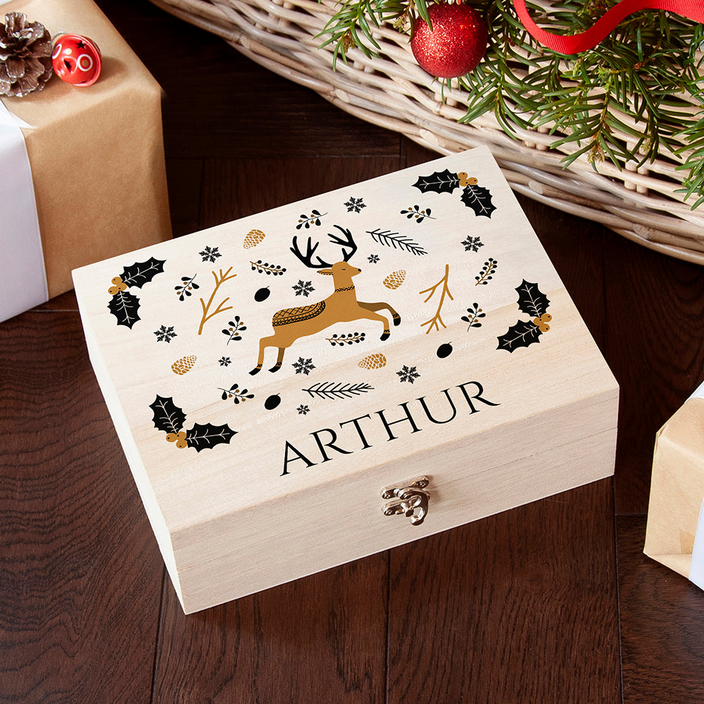 Buy Personalised Personalised Scandi Deer Christmas Eve Box from £17.59 ...